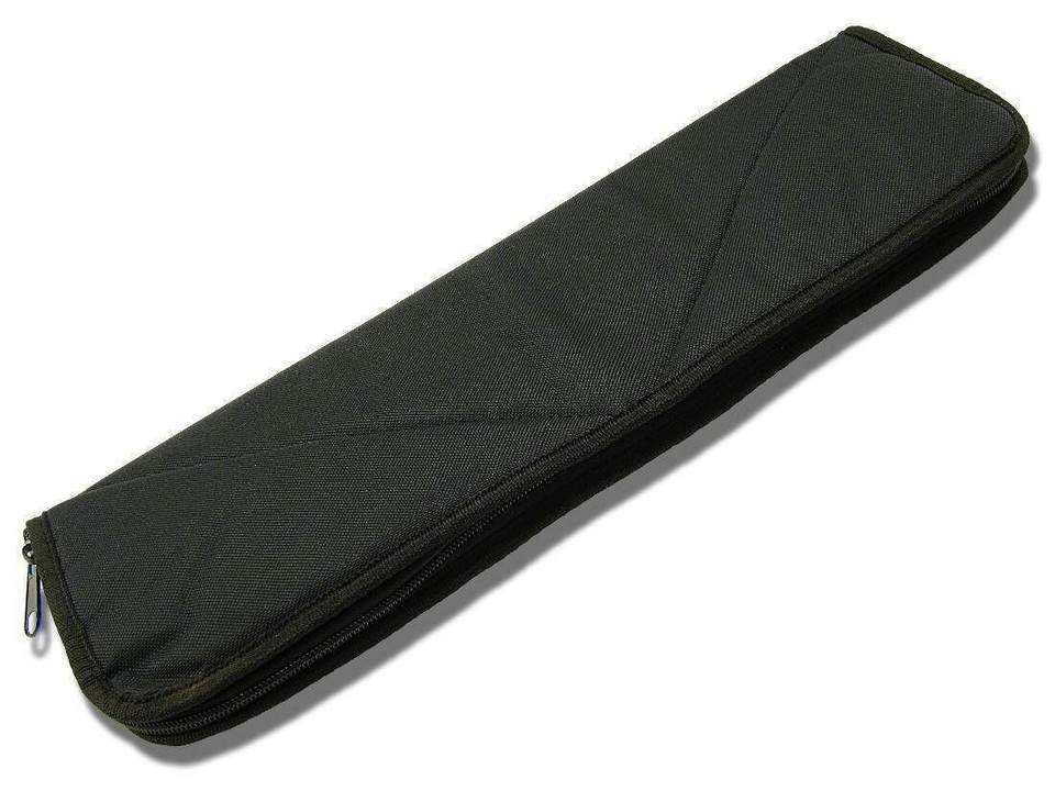 Black Nylon Zippered Fleece Lined Padded Storage Pouch Case Sheath ...