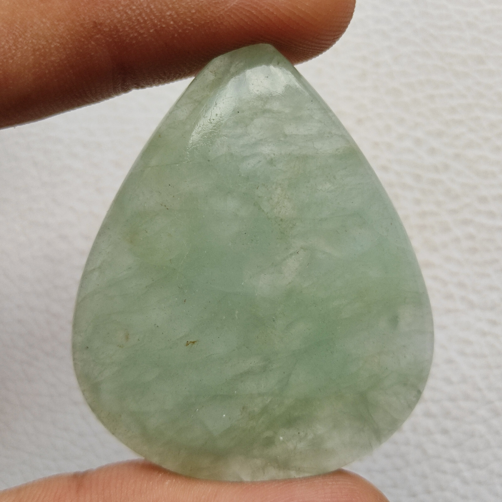 90ct Rare green aquamarine cabochon big pear shape gemstone for jewelry ...