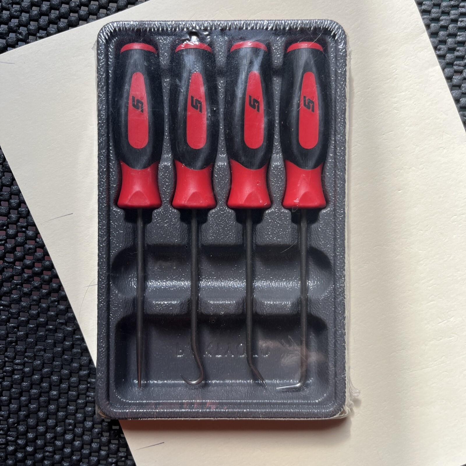 Snap on Tools Miniature Pick Set Instinct Red Soft Grip Handles 4 Pcs ...