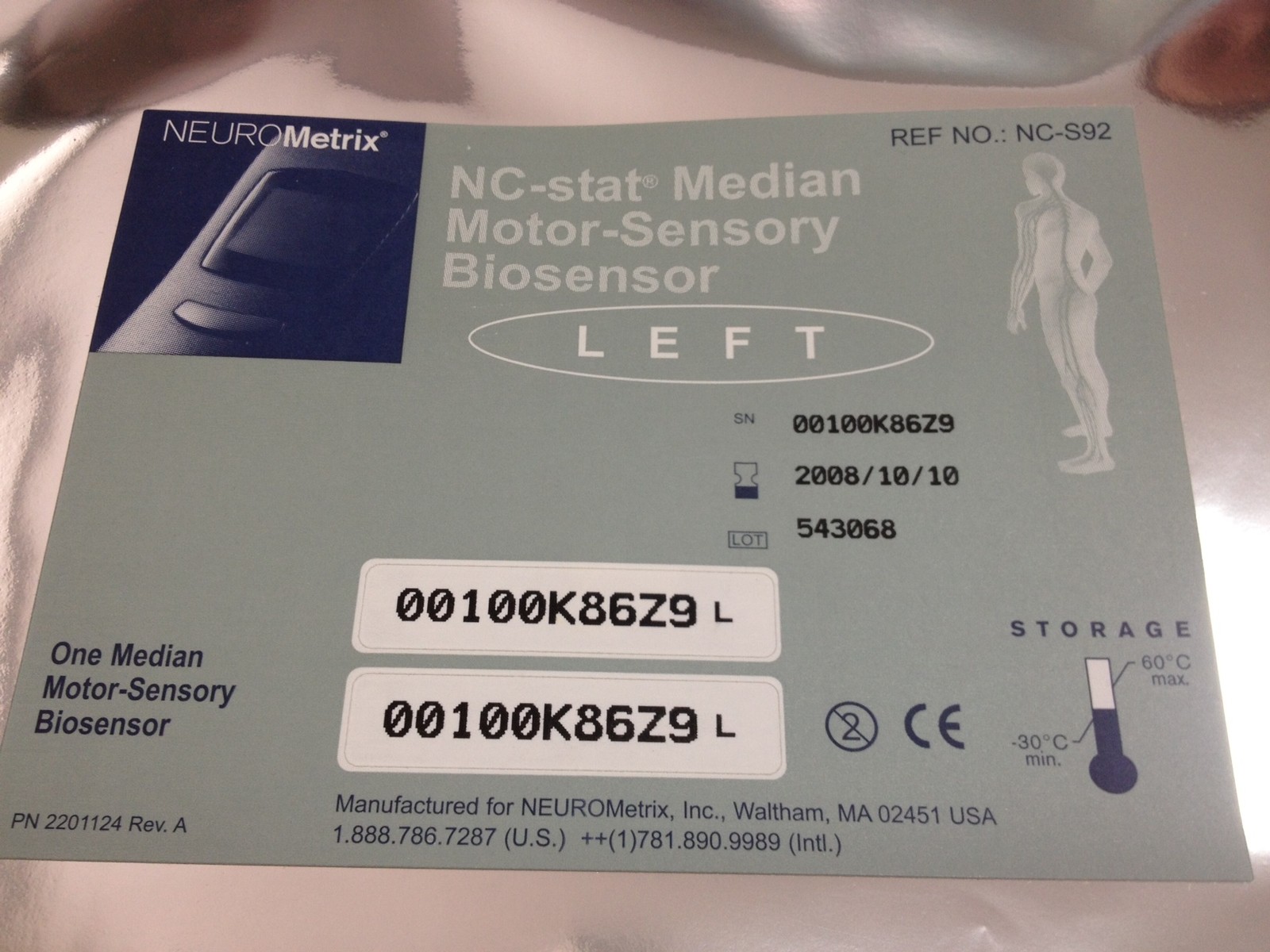NeuroMetrix NC-stat Median Motor-Sensory Biosensors - Left Hand | eBay