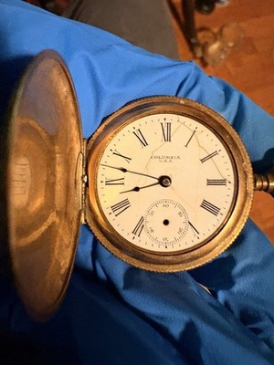 Columbia Pocket Watch Parts Keystone Base Metal Arm & Hammer Case | eBay