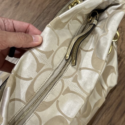 Coach Brooke Satchel Shoulder Bag Purse Handbag Gold LeatherGold Tan ...