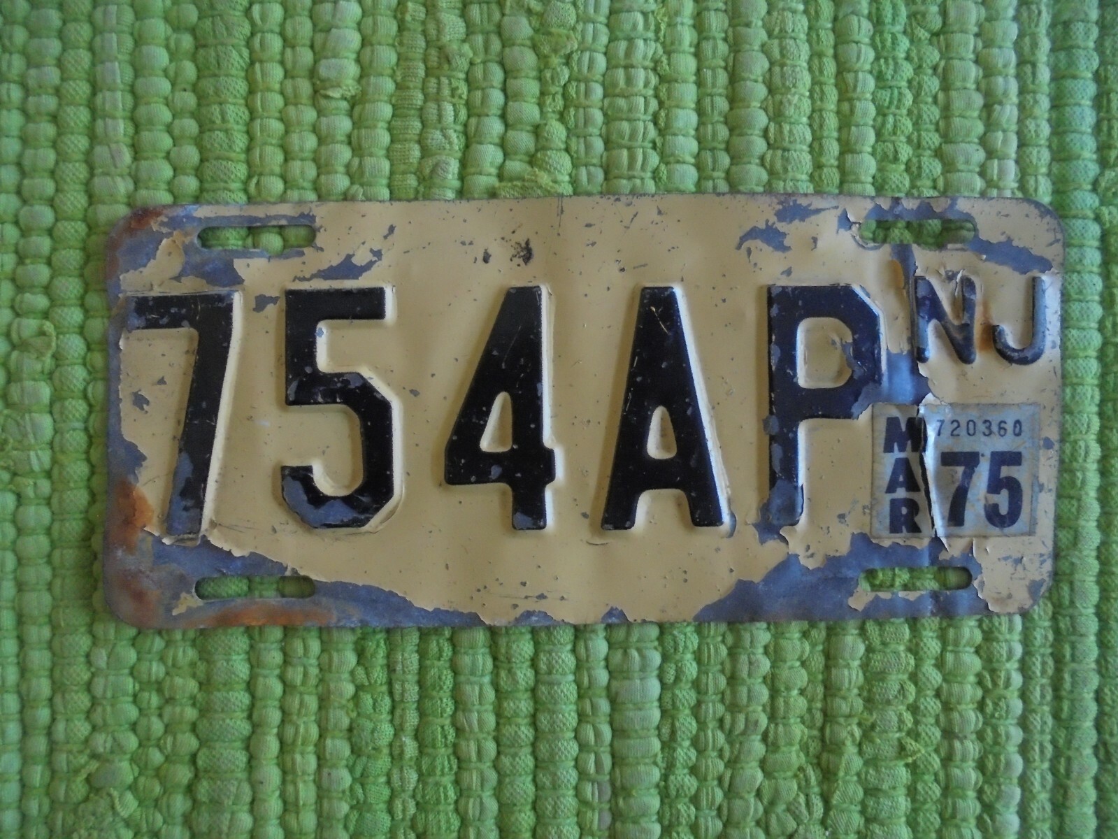 1975 New Jersey MOTORCYCLE License Plate 75 NJ Tag 754AP | eBay