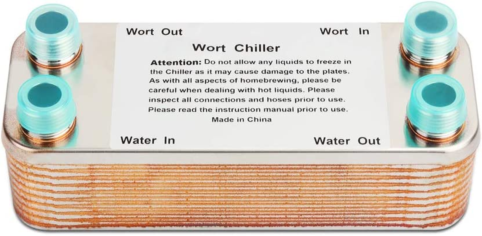 20 Plate Wort Chiller Stainless Steel Brazed Plate Heat Exchanger 1/2 ...