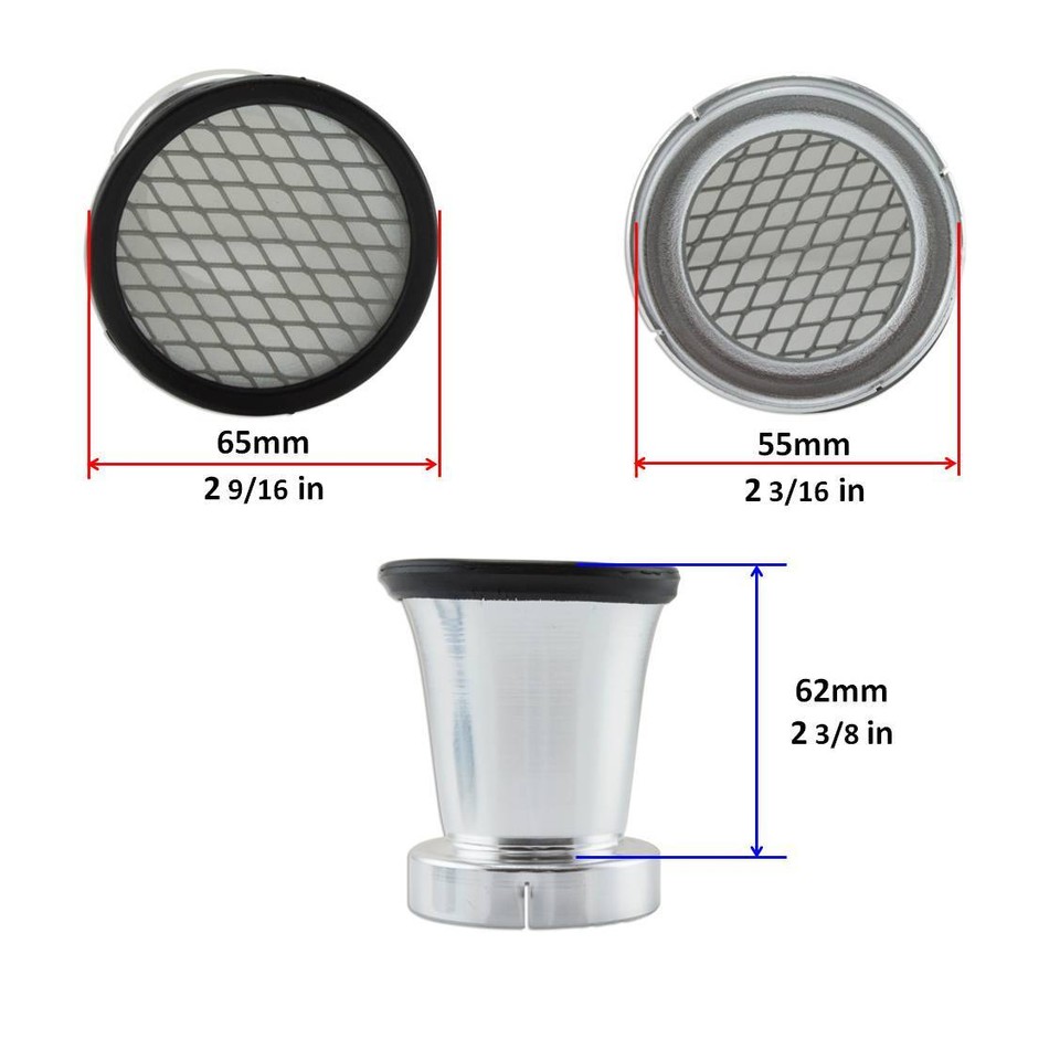 Racing Carburetor Air Filter 55mm x 62mm Intake 4x Velocity Stack Horn ...