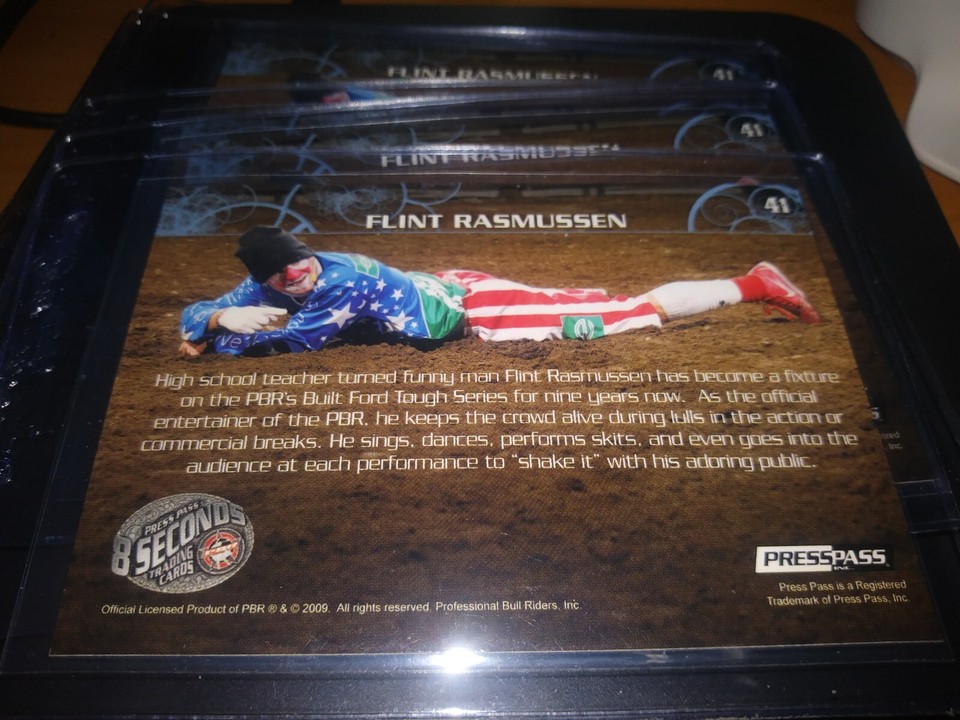 Flint Rasmussen 2009 Press Pass 8 Seconds PBR Entertainer # 41 Rare ...
