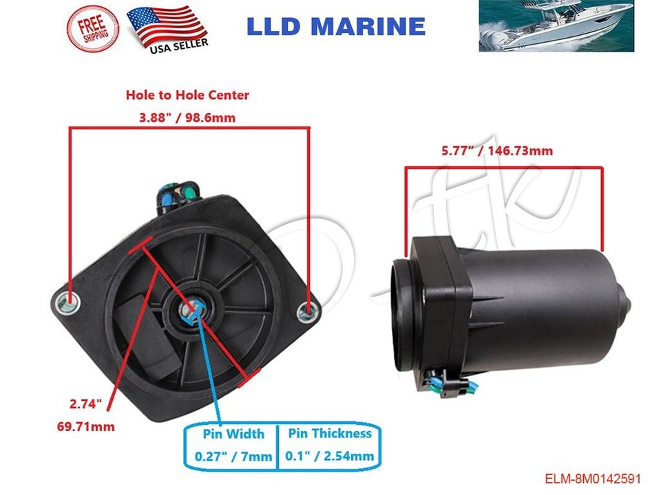Tilt Trim Motor Mercury Outboard 65-175HP 200 225 250 300 HP 8M0142591 ...