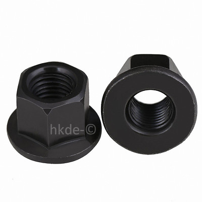 Sechskantmutter Flanschmuttern mit Hohem Bund DIN 6331 Schwarz Stahl 4. ...