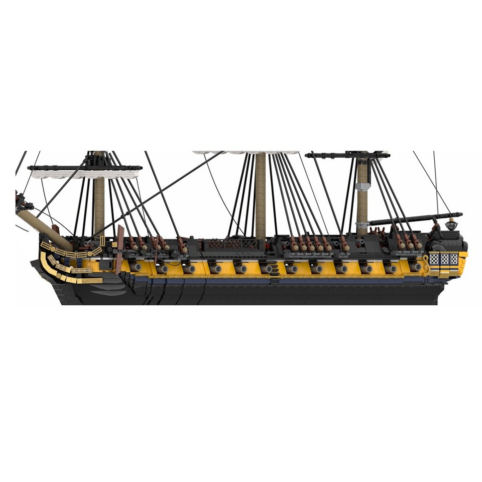 HMS Romulus 44-Gun Frigate Ship MOC Model Building Blocks British Boat ...