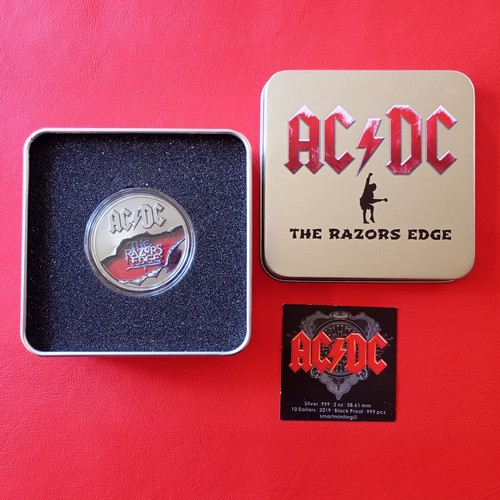Acdc The Razors Edge Silver/2 OZ Ag / 10 Dollar Cook Islands 2019 ...