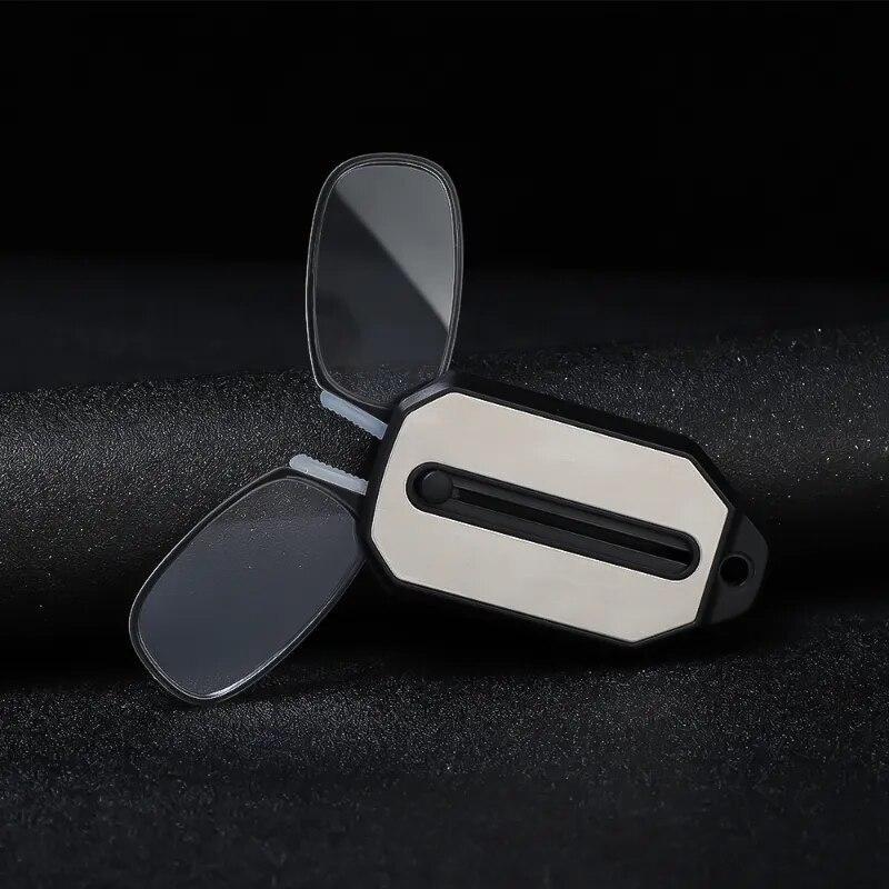 Mini Nose Clip On Portable Reading Rimless Key Chain Wallet Magnifying ...