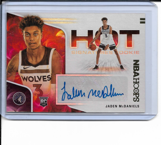 2020-21 NBA Hoops Jaden McDaniels Hot Signatures Rookie Autograph #HR ...