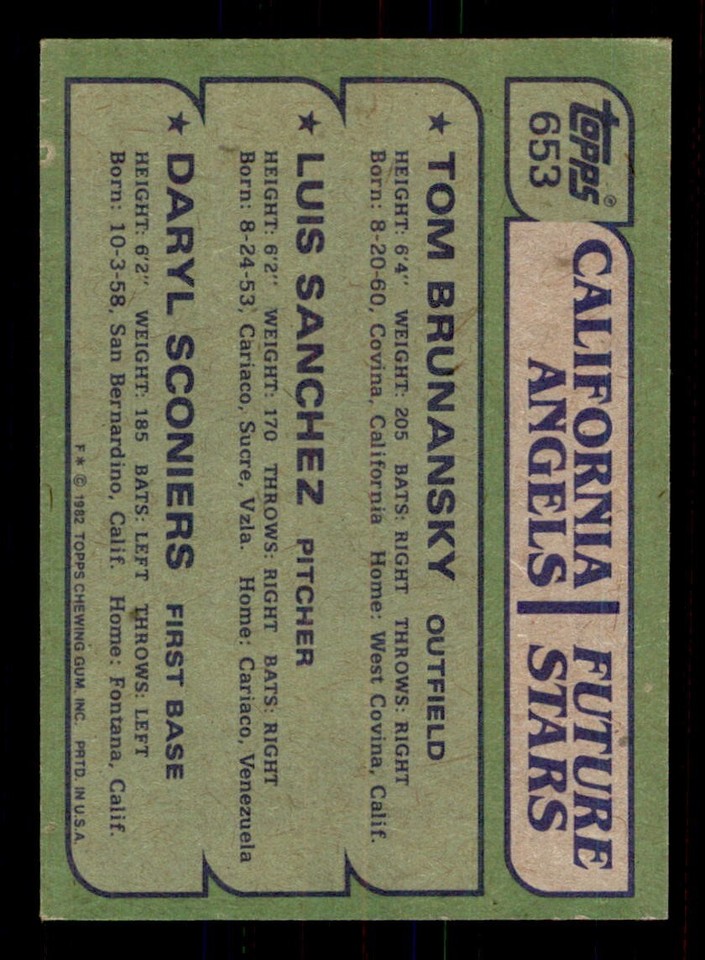 1982 Topps Baseball #653 Angels Future Stars EX/MT or Better *bb1 | eBay