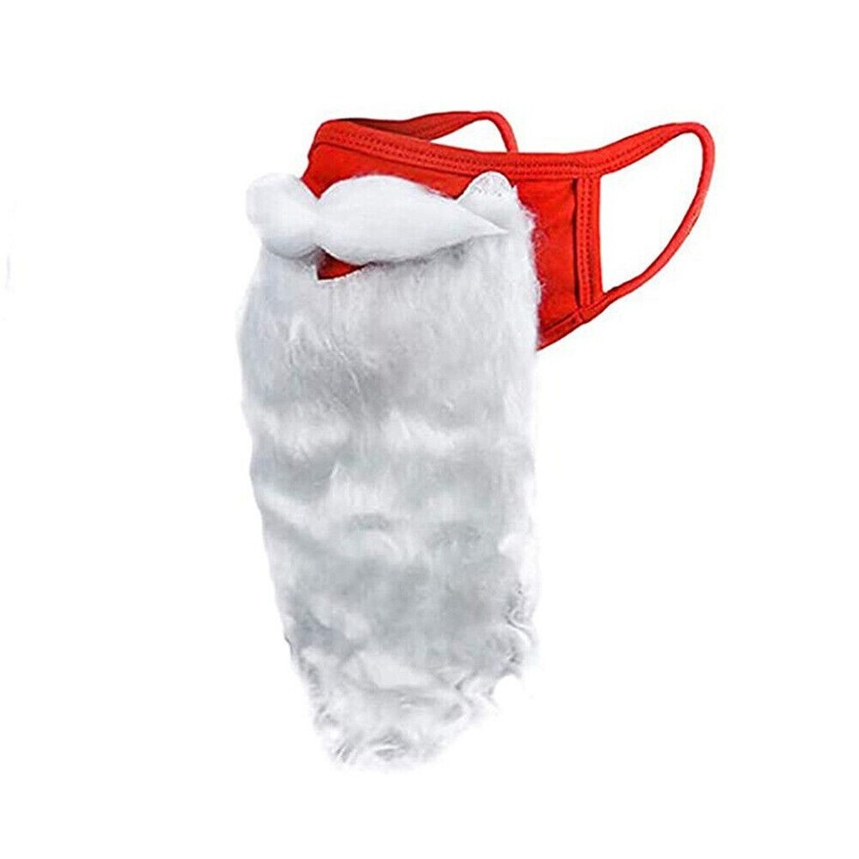 Santa Claus Beard Face Mask Christmas Funny Costume Xmas Adults Mouth ...