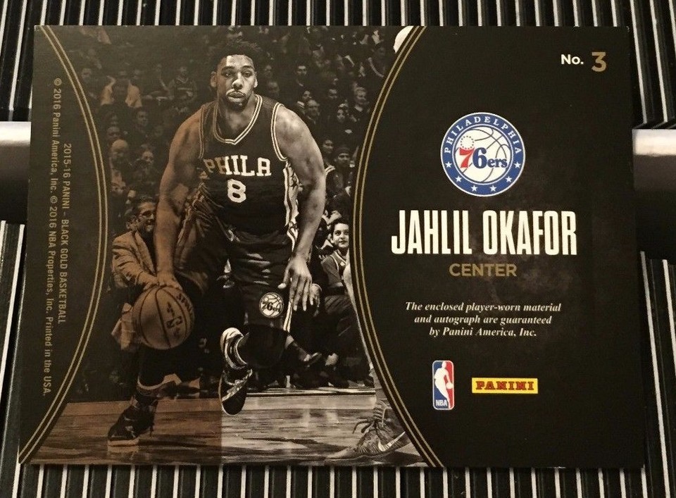 Jahlil Okafor 2015-16 Panini Black Gold Rookie Jersey RC Autograph Auto ...