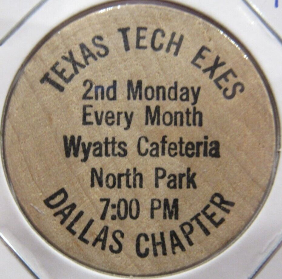 Vintage Texas Tech Exes Dallas, TX Wooden Nickel - Token Texas | eBay
