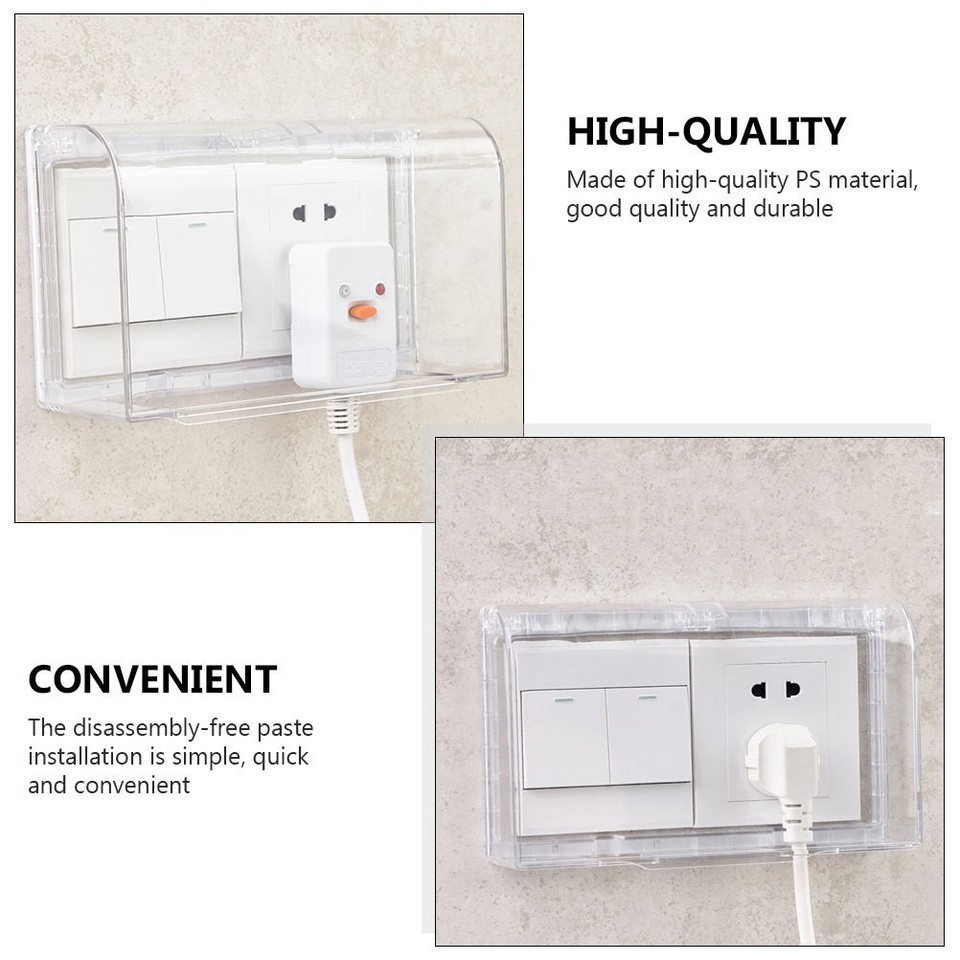 2 Pcs Outdoor Socket Cover Waterproof Box Electric Covers Wall ...