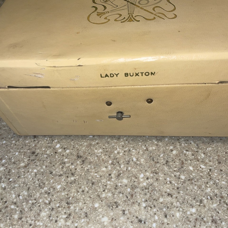 Vintage Lady Buxton Jewelry Box Cream with Gold Mid Century Modern ...