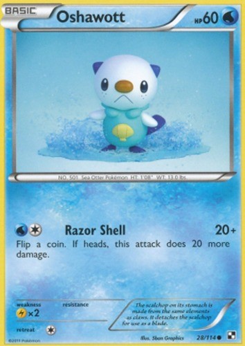 Oshawott - 28/114 - Common NM, English Pokemon Black and White | eBay