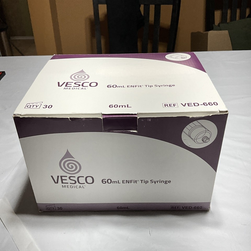 Vesco Medical ENFIT Tip Syringe 60ML REF VED-660 NEW 22 PCs only | eBay