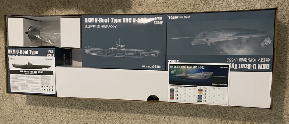US Stock 1/48 Trumpeter 06801 DKM U-Boat VIIC U-552 Submarine Static ...