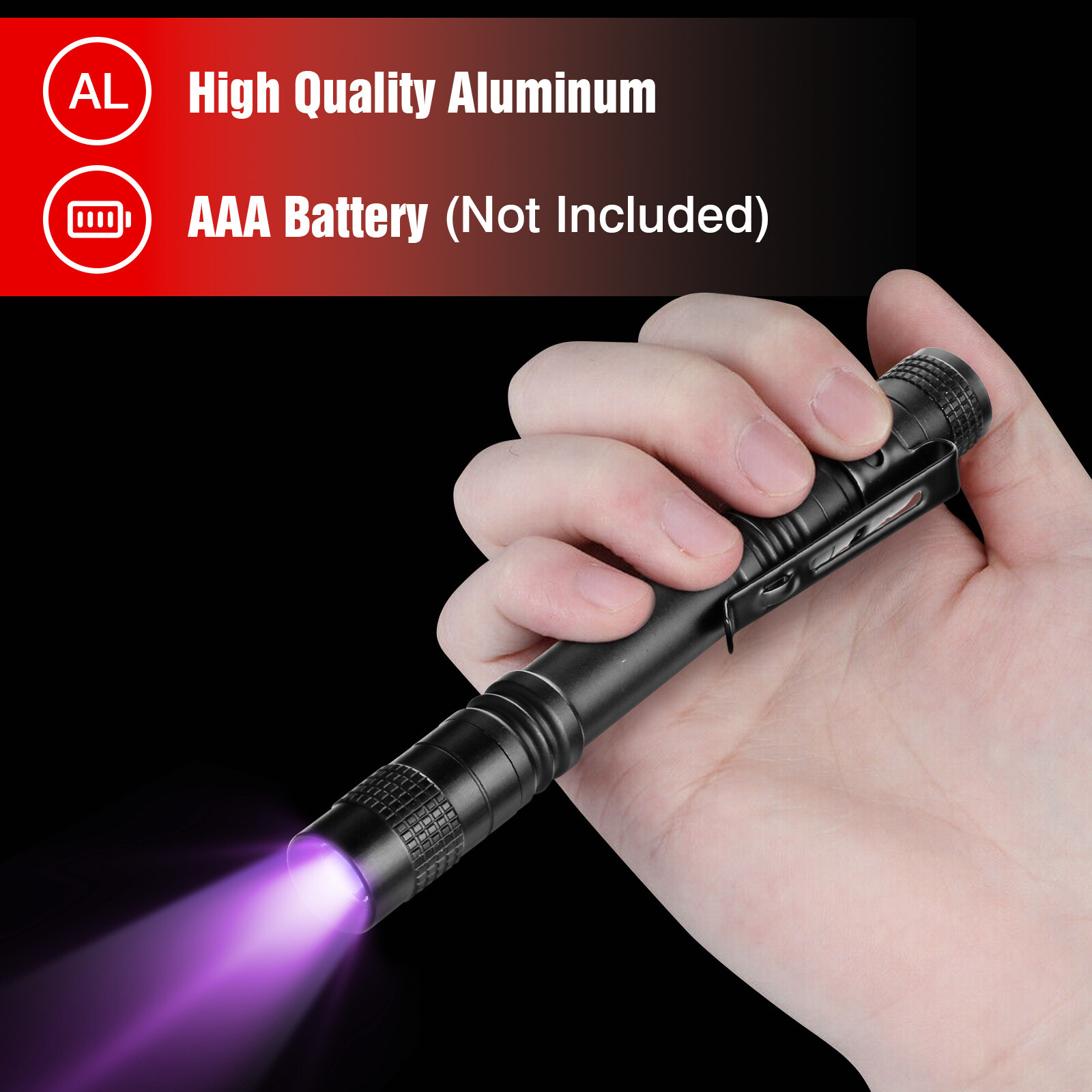 1-10PCS Portable Pocket UV Flashlight Penlight 395nm Ultraviolet Mini ...