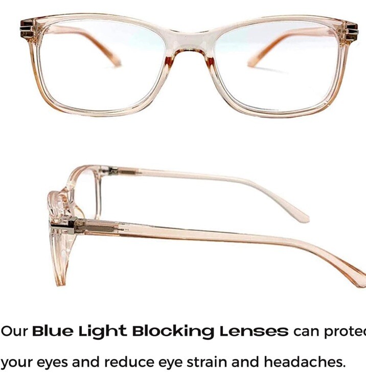 Readerest blue light-blocking-2.00 magnification Reading Glasses Blush ...