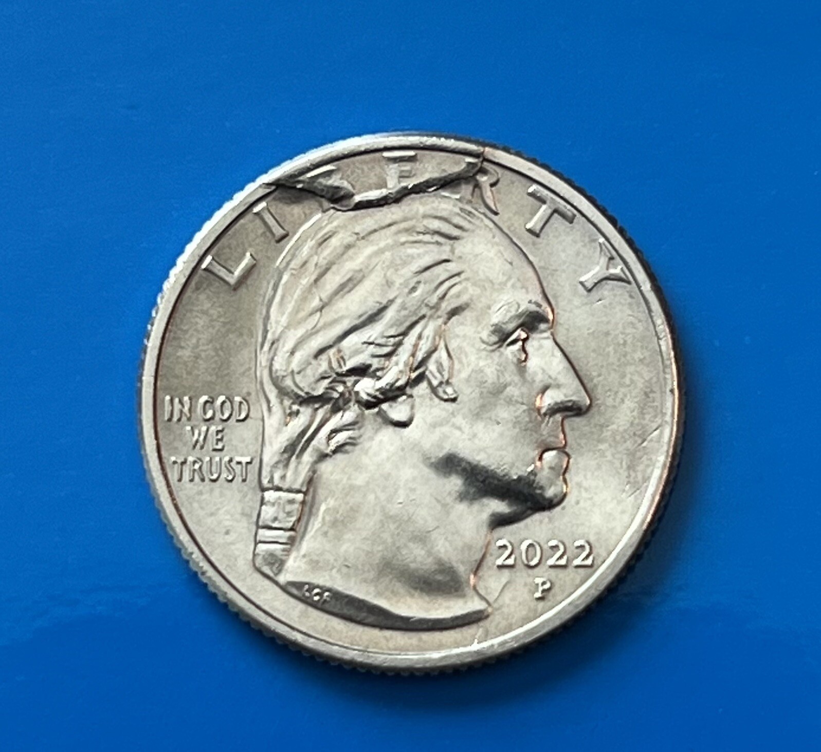 2022-P Wilma Mankiller Quarter Error - Obverse Retained Cud & Die Break ...