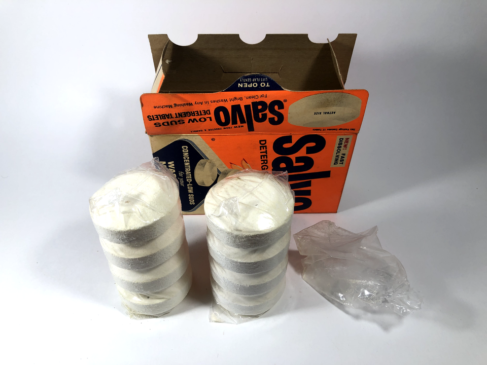 Vintage SALVO Laundry Detergent Soap Tablets- 2/3 FULL Box | eBay