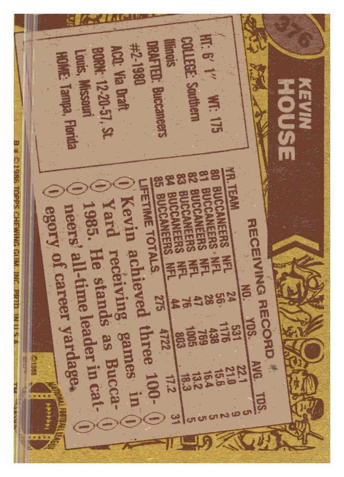 1986 Topps Kevin House 376 | eBay