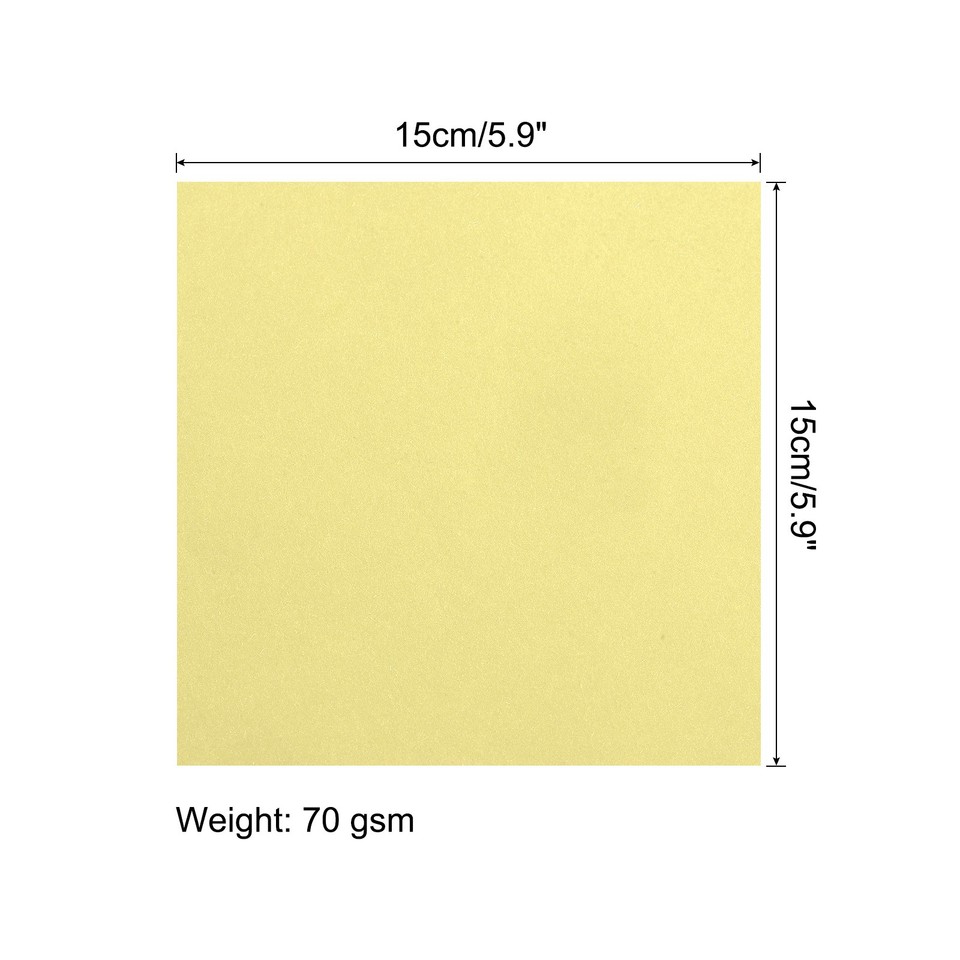 200 Sheets 6x6 Inch Origami Paper Double Sided Light Yellow Square ...