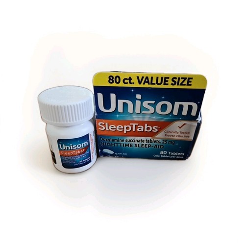 Unisom Sleep Tabs Nighttime Sleep-Aid 80 Tablets, Exp: 01/26 ...