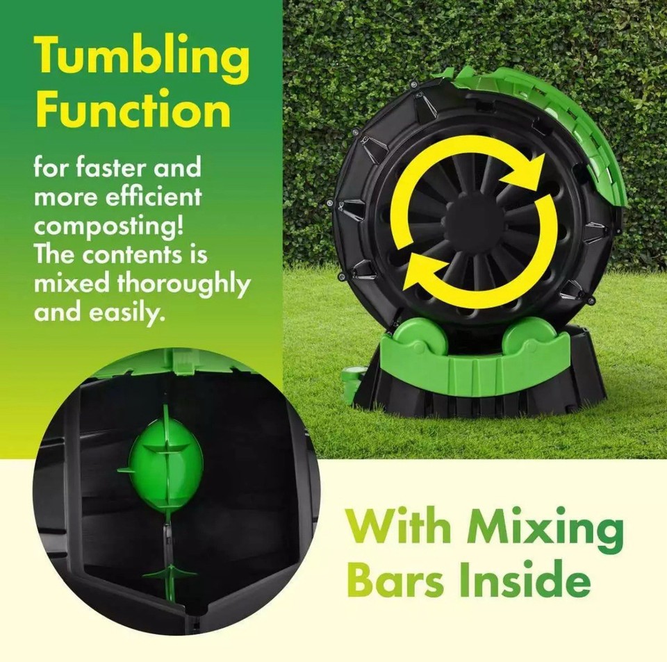Tumbling Barrel Rolling Composter 50Litre Easy Composting Tool BRAND ...
