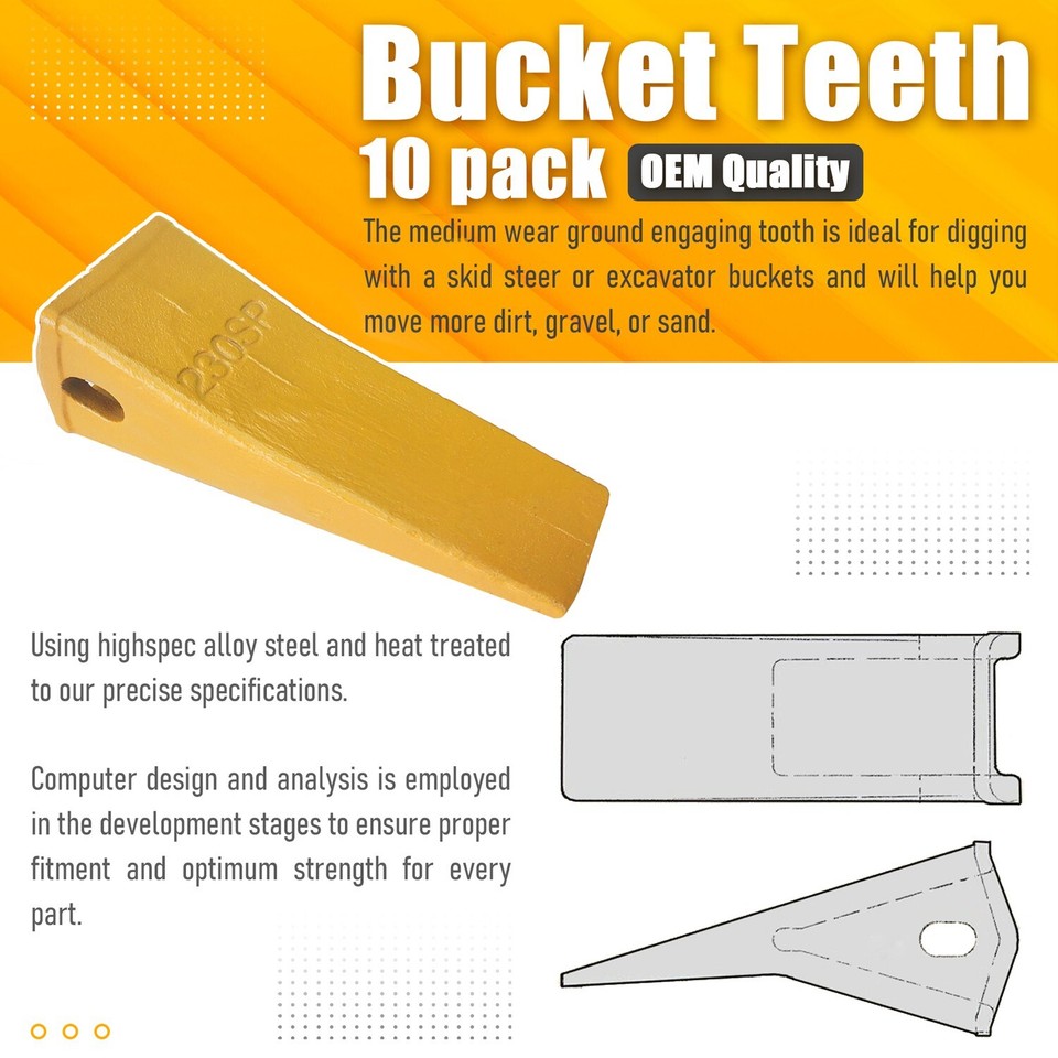 230SP Forged Backhoe Bucket Teeth with 23FP Flexpin for Mini Excavator ...