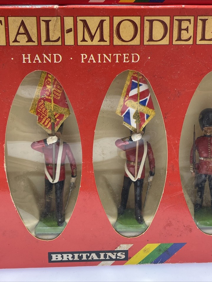 Set Of 2 Britains Metal Models US Marine Color Guard 7301 & Queen Scots ...