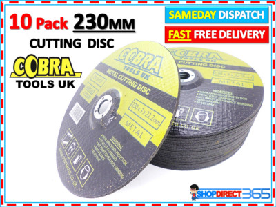 10 x COBRA METAL CUTTING SLITTING DISCS 230MM 9" INCH DISC ANGLE ...