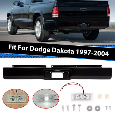 Paintable Rear Bumper Roll Pan W/ LED License Light For Dodge Dakota ...