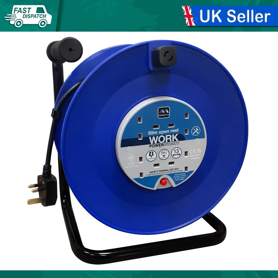 MASTERPLUG EXTENSION LEAD CASSETTE HANDBAG REEL 15M 30M 50M | eBay UK