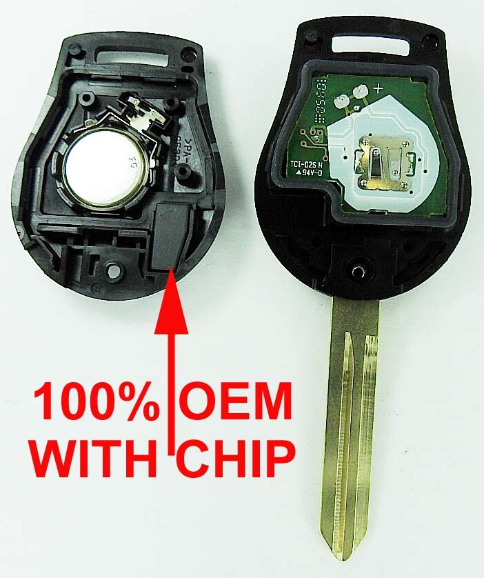 OEM Nissan Versa Note 3 Button Remote NEW UNCUT BLANK KEY CHIP REMOTE ...