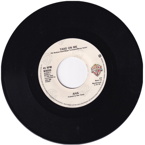 AHA - Take On Me - 7" vinyle 45 Record 1985 No de chat : W9006 (V132 ...