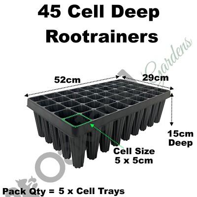 45 Cell Deep Rootrainer Plug Plant Seed Tray Root Trainers Tree Trays ...
