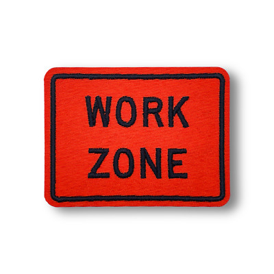 Work Zone Road Sign Patch | Iron-On & Sew-On Patch | eBay