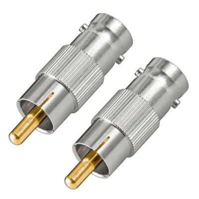 2 x Adapter - Cinch Stecker auf BNC Kupplung / Buchse - Audio Video ...