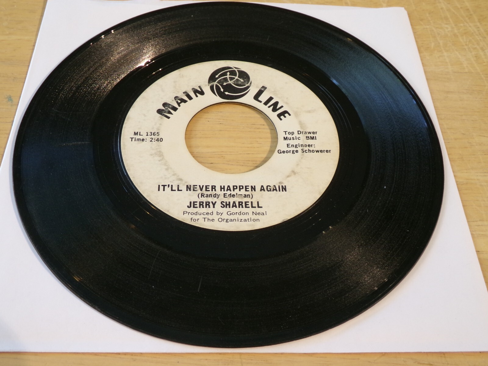 Jerry Sharell 45 - It'll Never Happen Again - Main Line ML 1365 | eBay