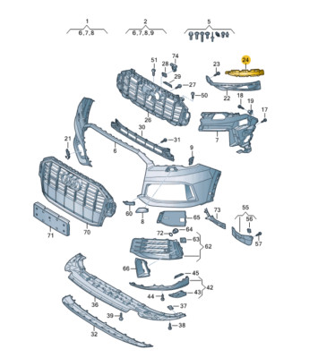 AUDI Q7 4M Front Bumper Right End Cap 4M0807749C NEW GENUINE | eBay