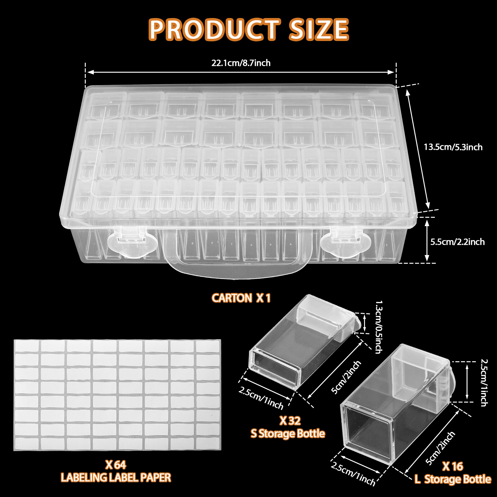 48 Slots Seed Storage Organizer Box with Label Stickers Reusable Seed ...