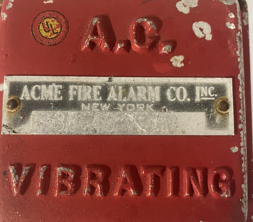 Acme Vintage Fire Alarm Co. Inc. Vibrating Alarm Bell - bell works | eBay