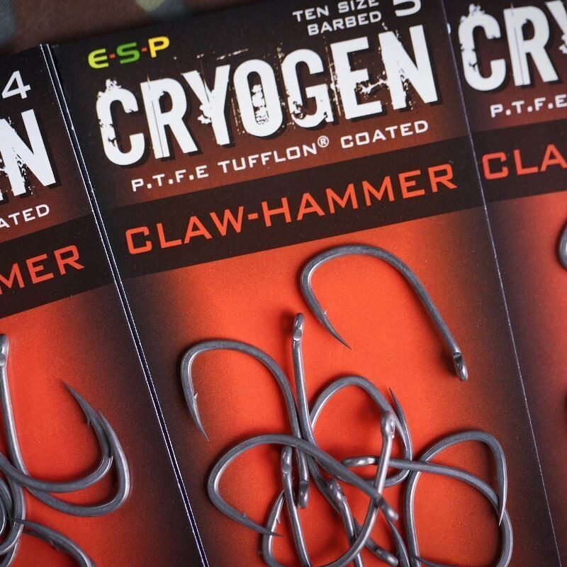 ESP Cryogen Claw Hammer BARBED / BARBLESS CARP FISHING Hooks ALL SIZES ...