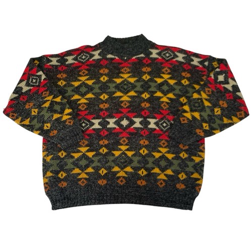 Vintage 90s Sweater Adult S* Dark Gray Autumn Fall Cosby Retro Funky ...