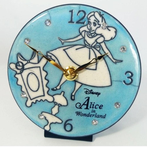 Alice in Wonderland Antonio Zaccarella RHYTHM Clock Blue Pottery 5.11x1 ...